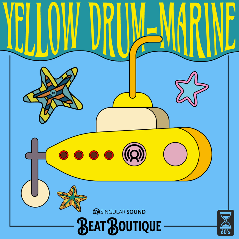 Yellow Drum-Marine: 60's Drum Set